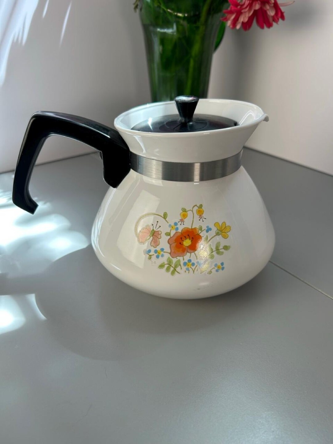 Vintage. Corning Ware Wildflower Pattern (1977-85)tea / Coffee Pot With ...