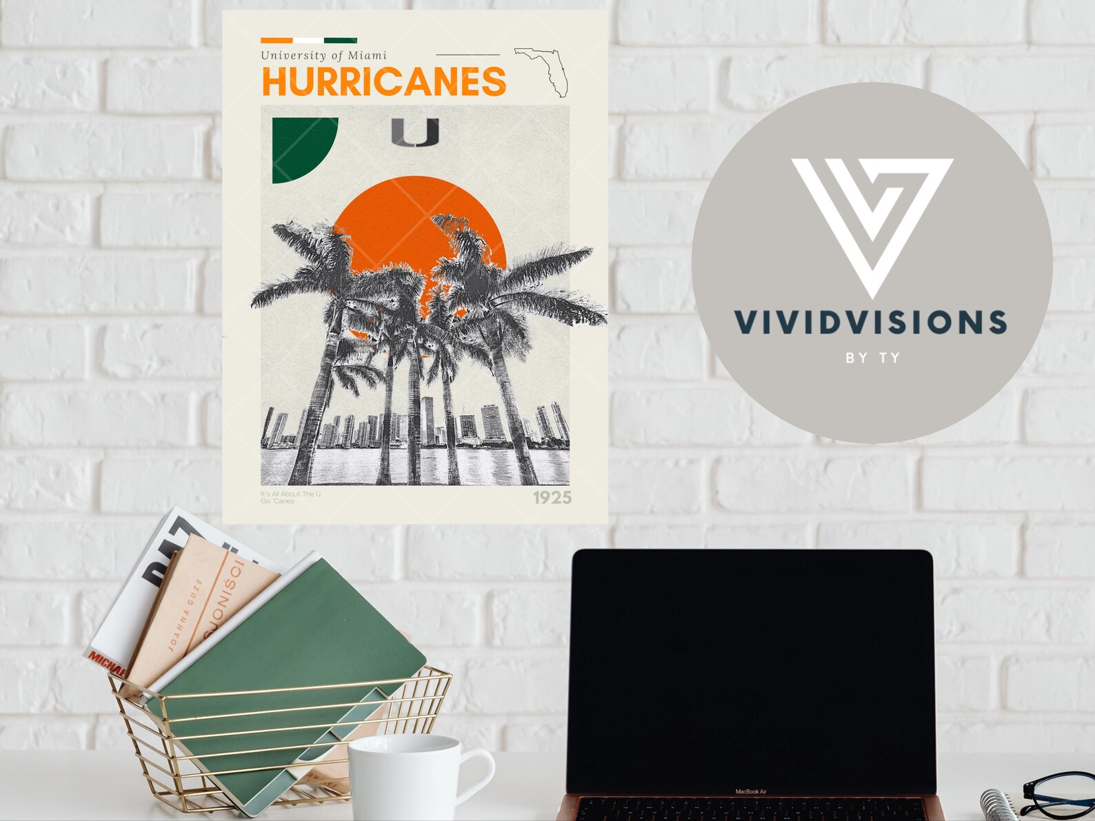 University of Miami, Miami Hurricanes, Miami, the U, Sports Poster, Mid ...