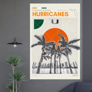 University of Miami, Miami Hurricanes, Miami, the U, Sports Poster, Mid ...