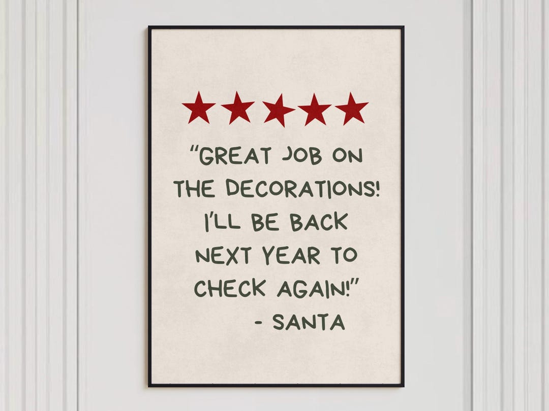 Funny Christmas Decor Sign Christmas Wall Art Trendy Rating Sign ...