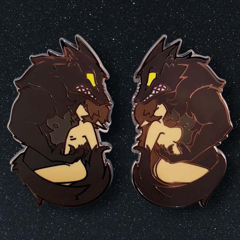 Werewolf Enamel Pin - Etsy