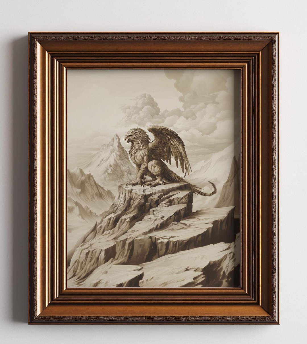 Fantasy Art, Griffin Print, Griffin Art, Fantasy Decor, Gothic Art - Etsy