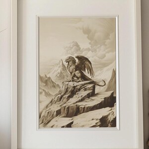 Fantasy Art, Griffin Print, Griffin Art, Fantasy Decor, Gothic Art - Etsy