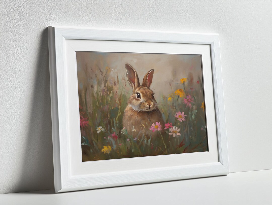Easter Bunny, Spring Art, Spring Print, Nursery Print, Easter Eggs ...