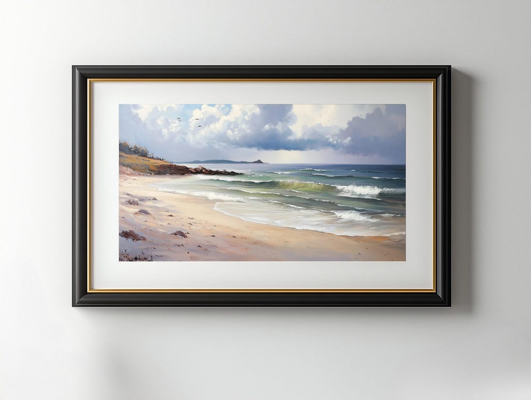 Vintage Seascape Print: Rustic Coastal Beach Decor (digital Download ...