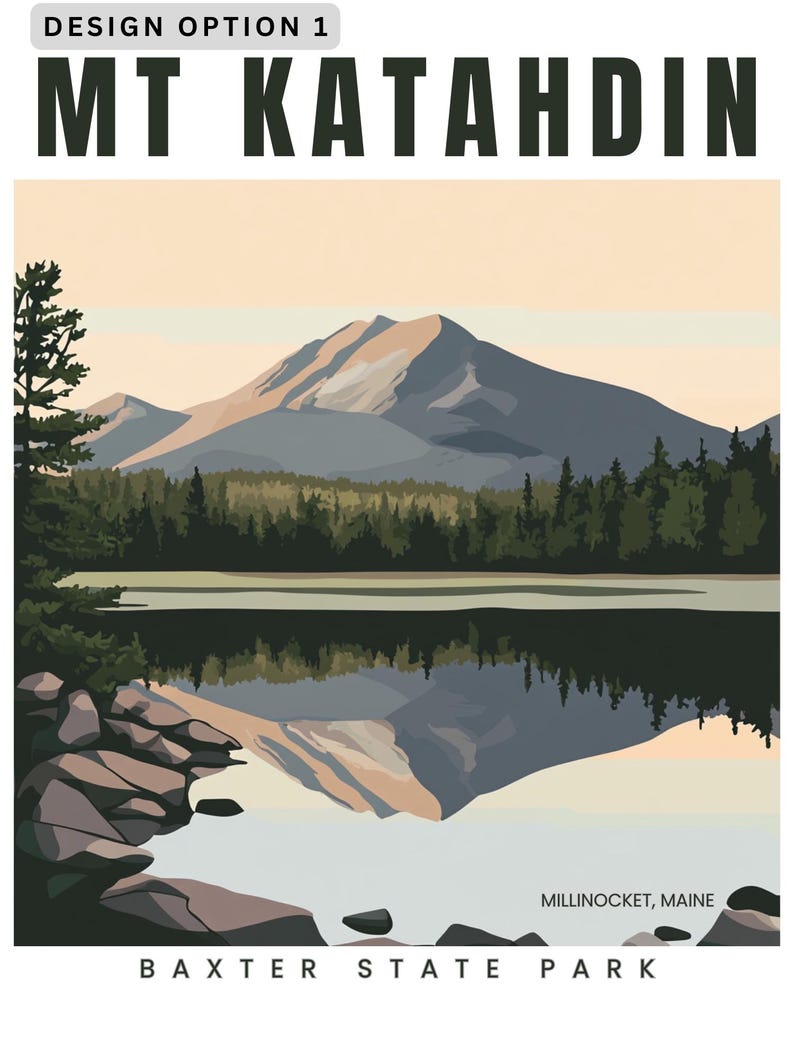 Mount Katahdin - Baxter State Park Maine Print - Etsy