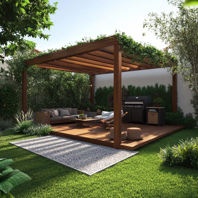 Custom Backyard Design, Backyard 3D Rendering, 3D Drawing, Landscape ...