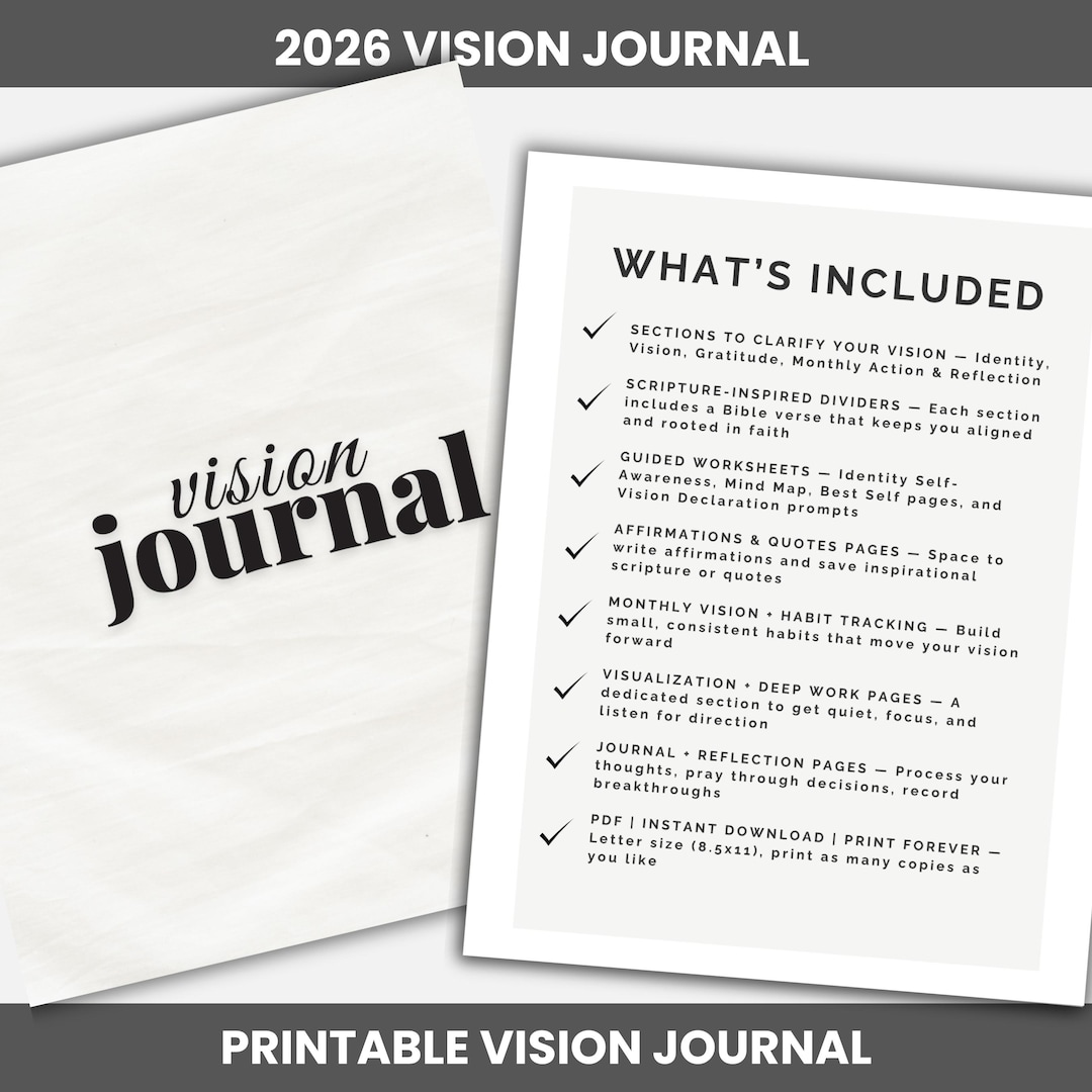 Printable Vision Journal | Business or Personal | Christian Goal ...