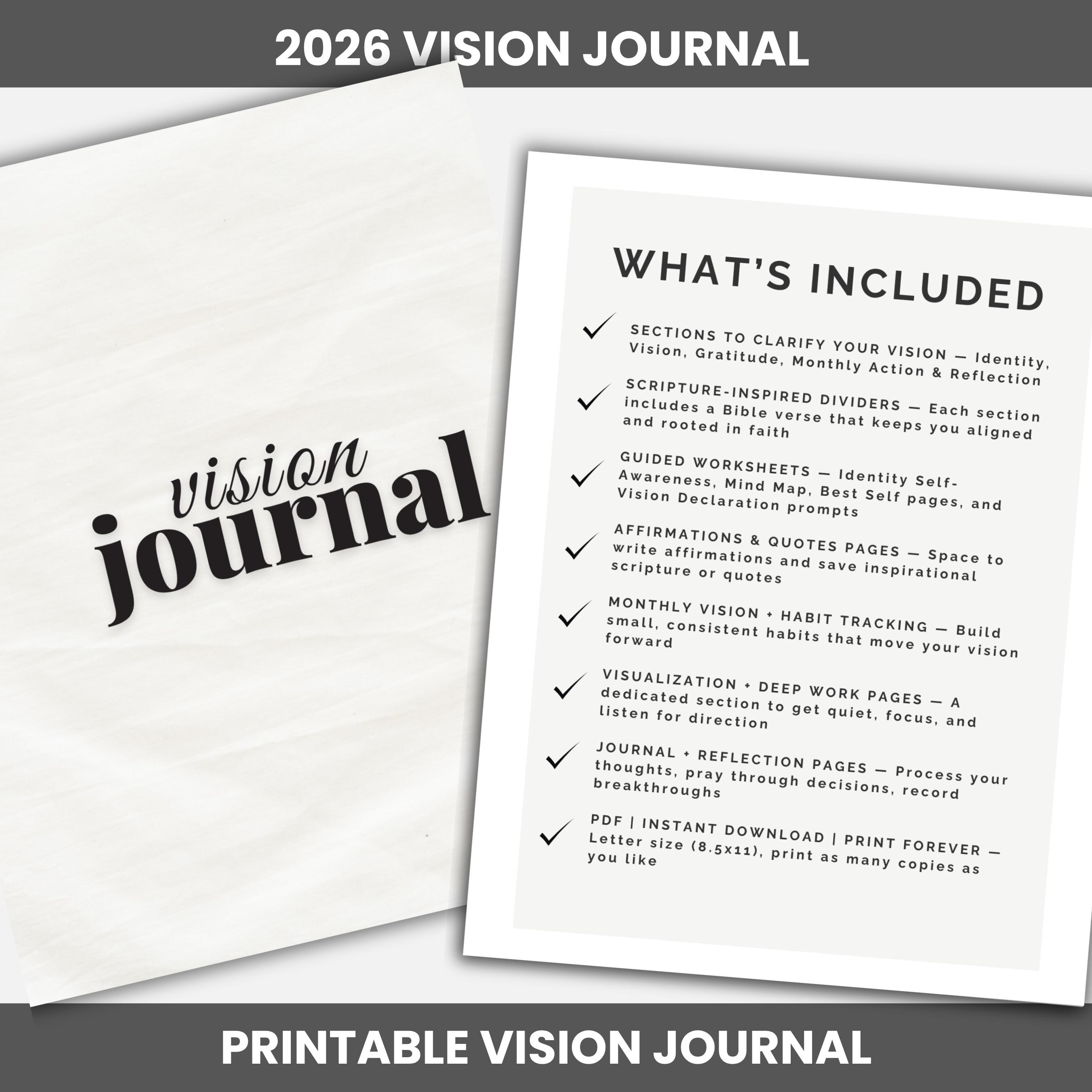 Printable Vision Journal | Business or Personal | Christian Goal ...