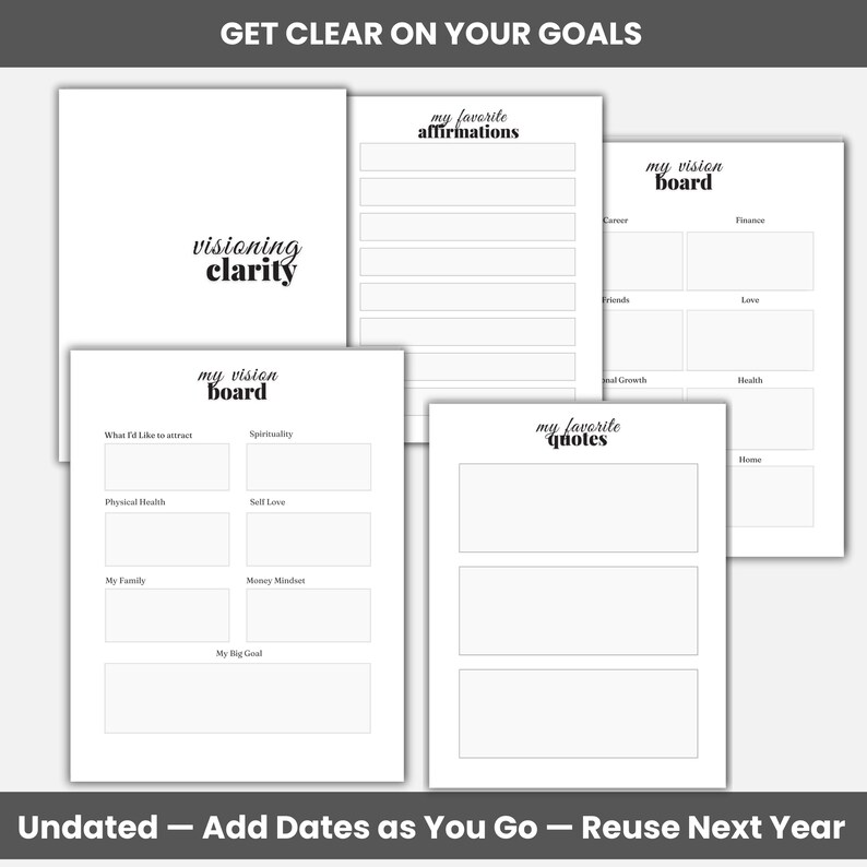 Printable Vision Journal | Business or Personal | Christian Goal ...
