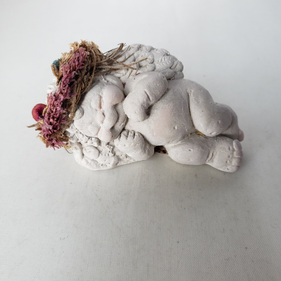 Dreamsicle Cherubs Sleeping Angel 1990s Cast Arts 1991 Made in Mexico ...