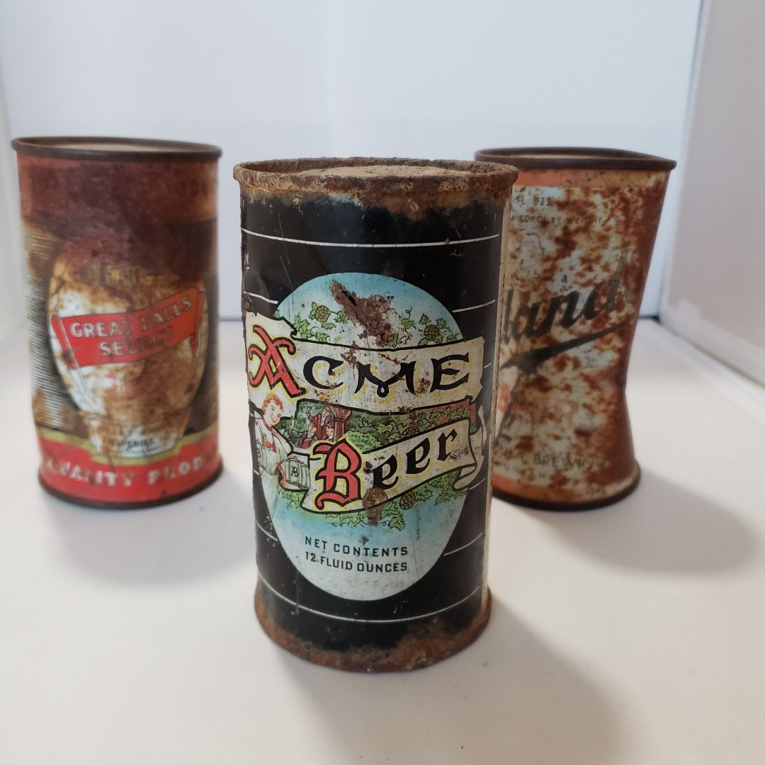 VINTAGE Three 3 Beer CANS All Flat Top 12oz Acme Brewing San Francisco ...