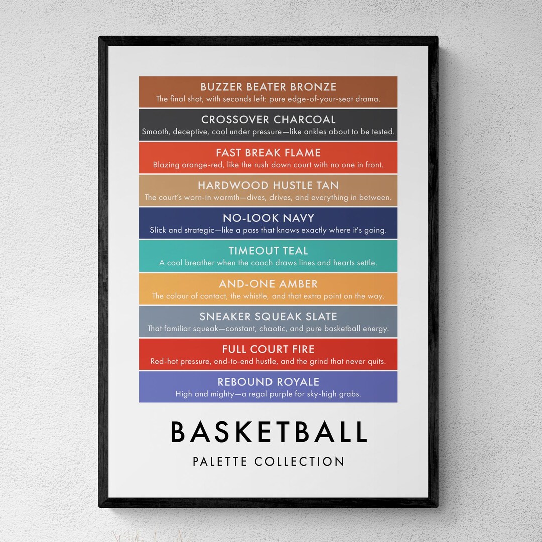 Basketball Funny Colour Palette Print, Sports Gift, Poster Wall Art - Etsy