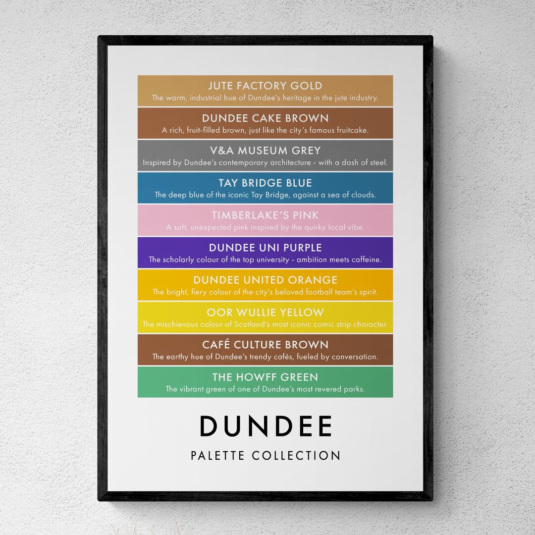 Dundee Funny Colour Palette Print, Poster Wall Art | Printable Digital ...