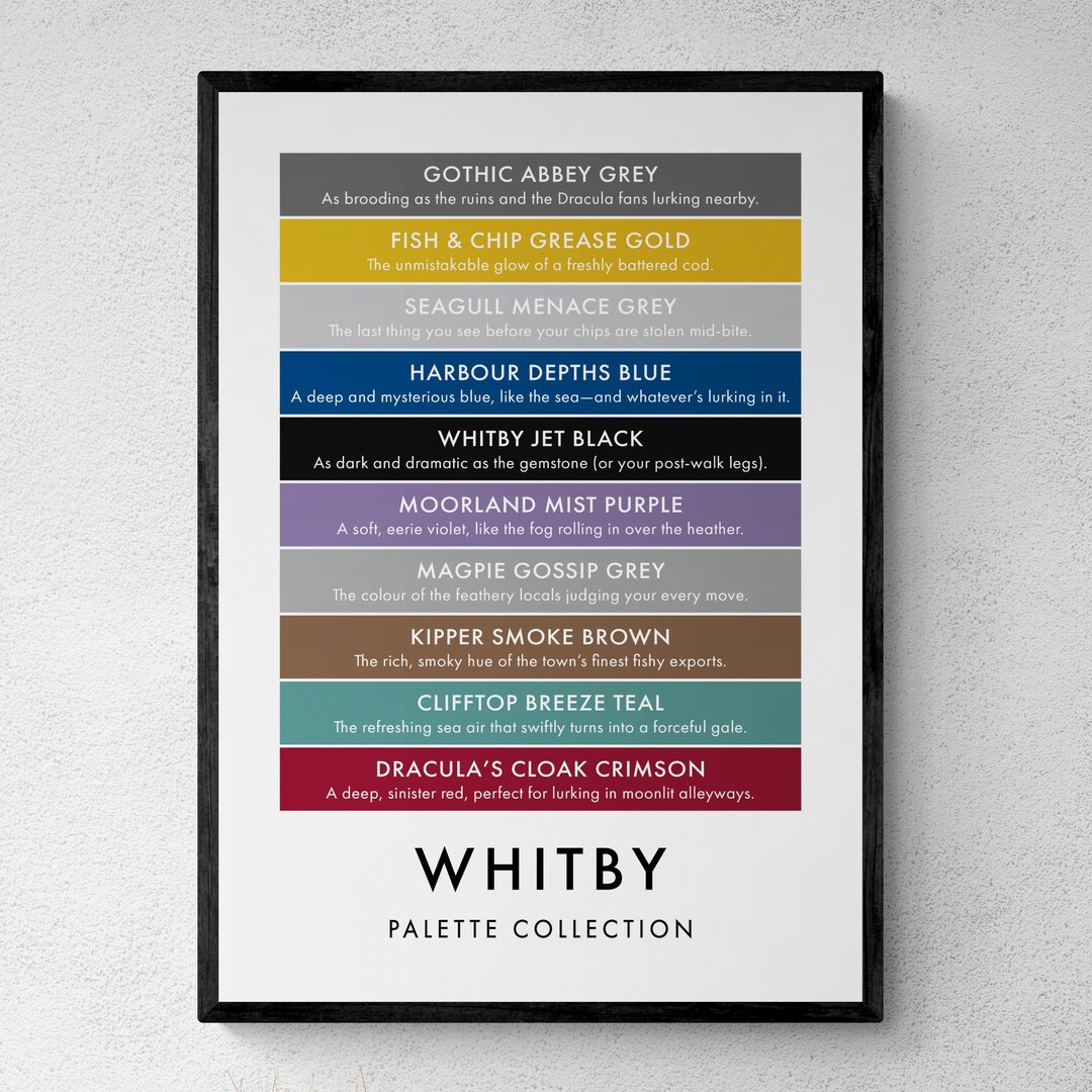 Whitby Funny Colour Palette Print, Poster Wall Art | Printable Digital ...