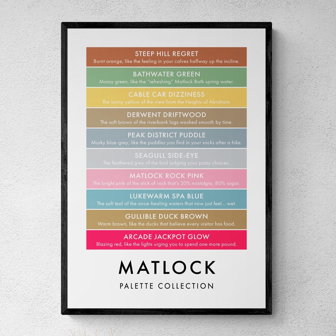Matlock Funny Colour Palette Print, Poster Wall Art | Printable Digital ...