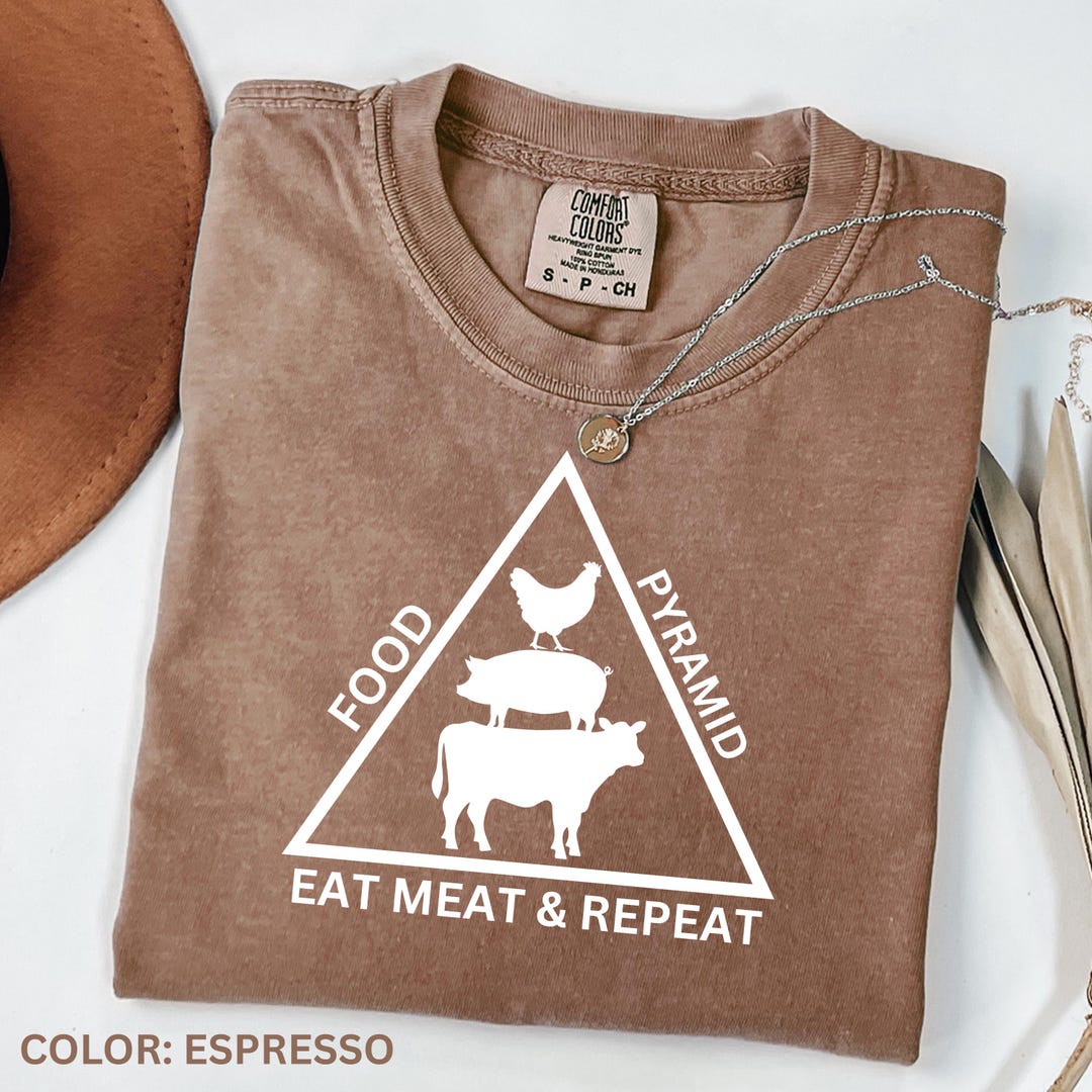 Carnivore Meat T-shirt, Eat Meat Repeat Tee, Food Pyramid Shirt, Unisex ...
