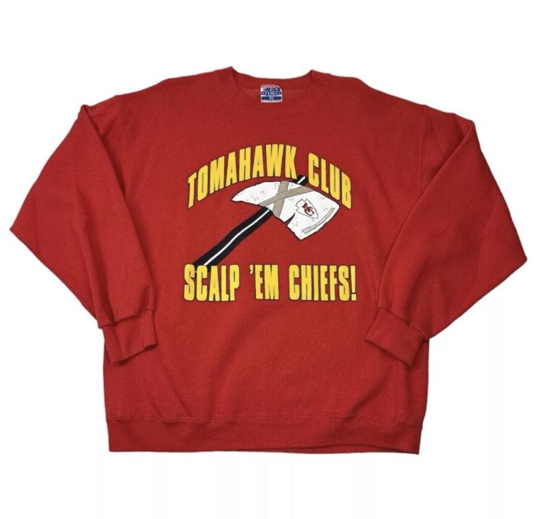 Tomahawk Club Kansas City Chiefs Vintage Crewneck Sweatshirt KC Hanes ...