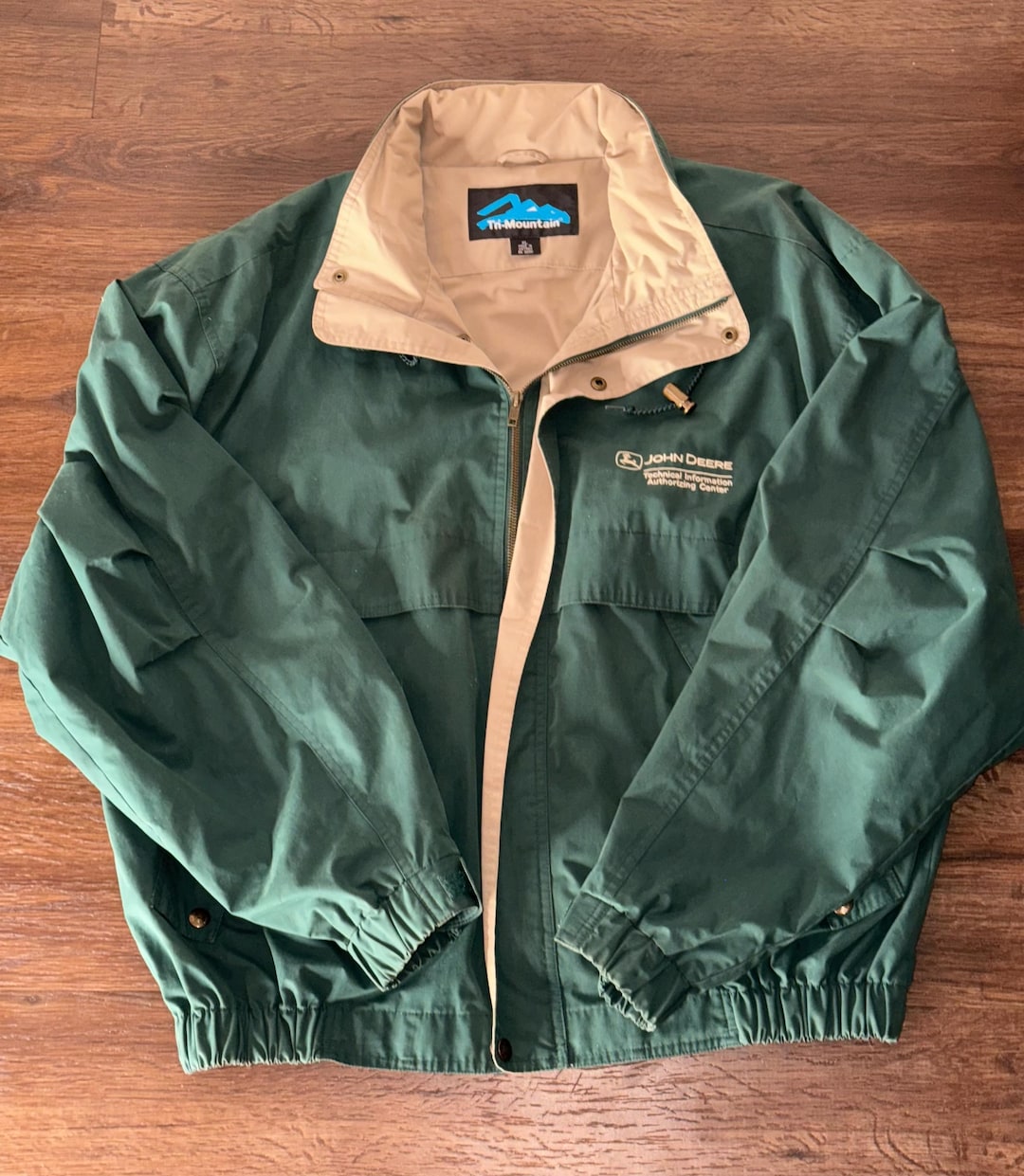 Vintage 90s John Deere Tractors Tri-mountain Bomber Work Jacket Green ...