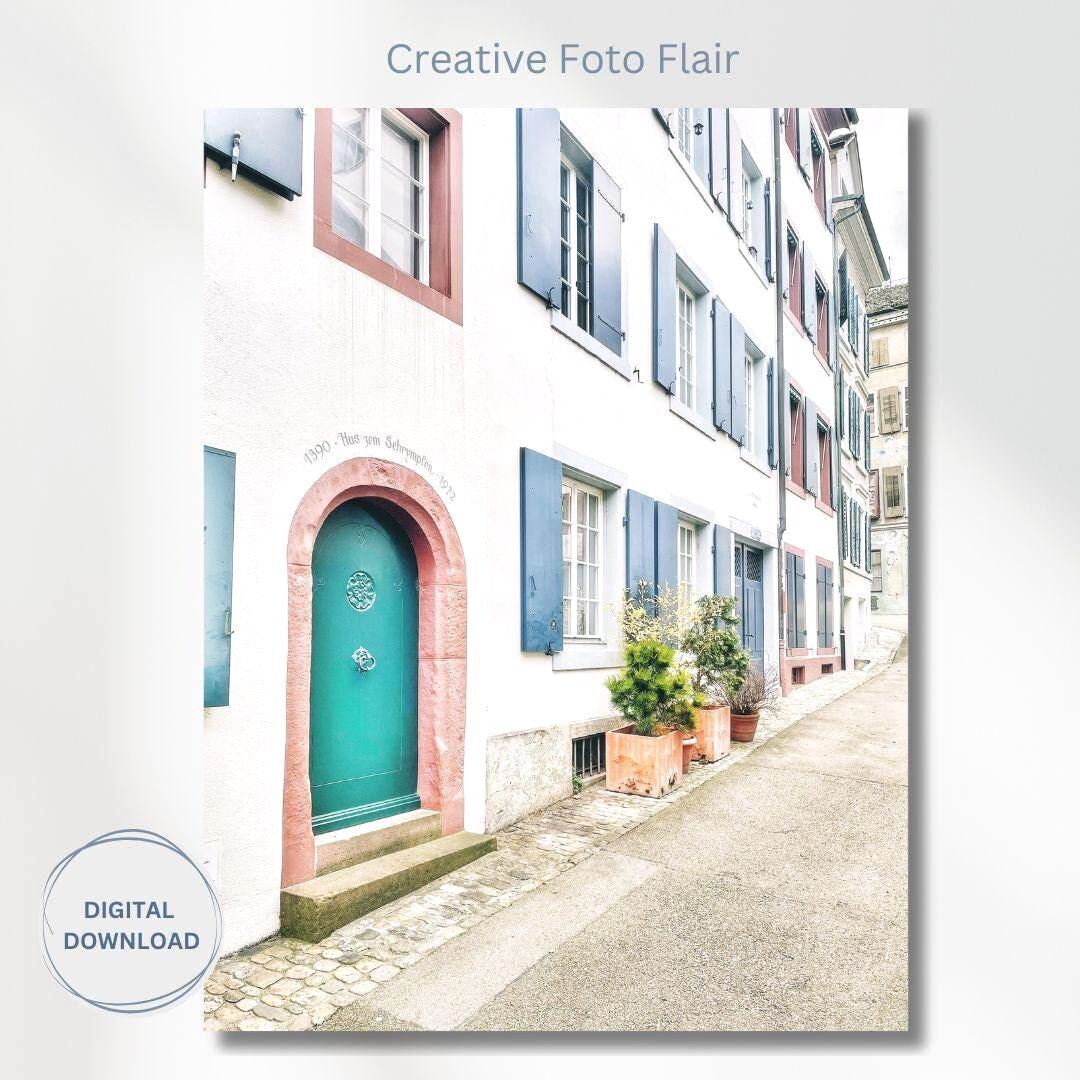 Medieval Row of Houses Printable Wall Art| Basel Switzerland Decor ...