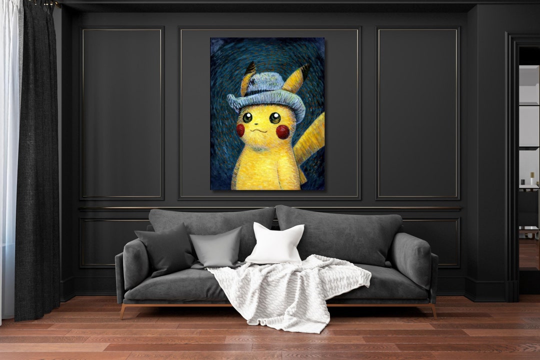 Pikachu Van Gogh Canvas Wall Art,canvas Wall Art,pokemon Canvas Poster ...