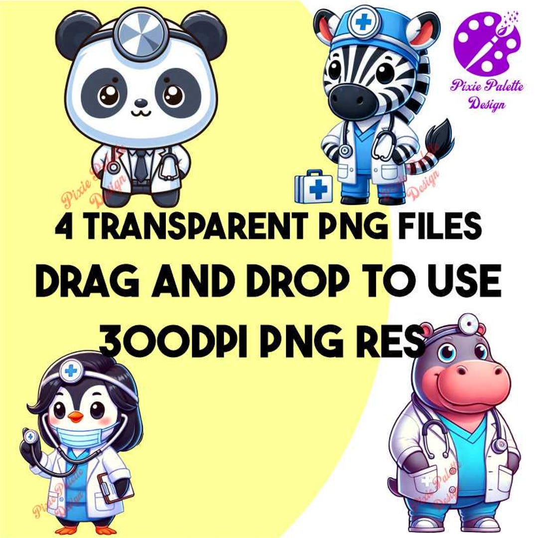 Forest Animal Doctor Clipart Bundle,4 Animals Hospital Theme,part 2 ...