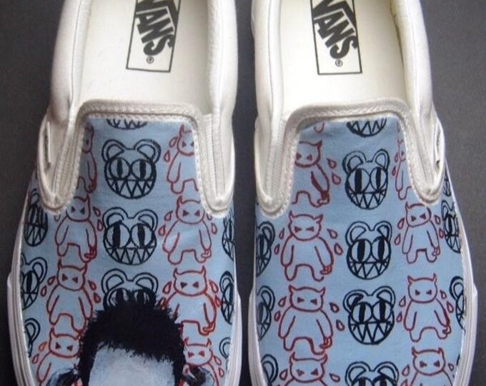 Radiohead Vans Shoes Custom Made Handpainted - Etsy