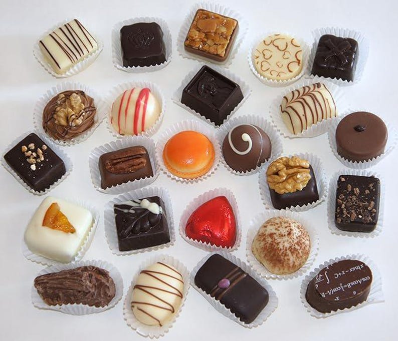 Belgian Chocolate Box 25 X Assorted Belgian Chocolates in a Luxury Gift ...