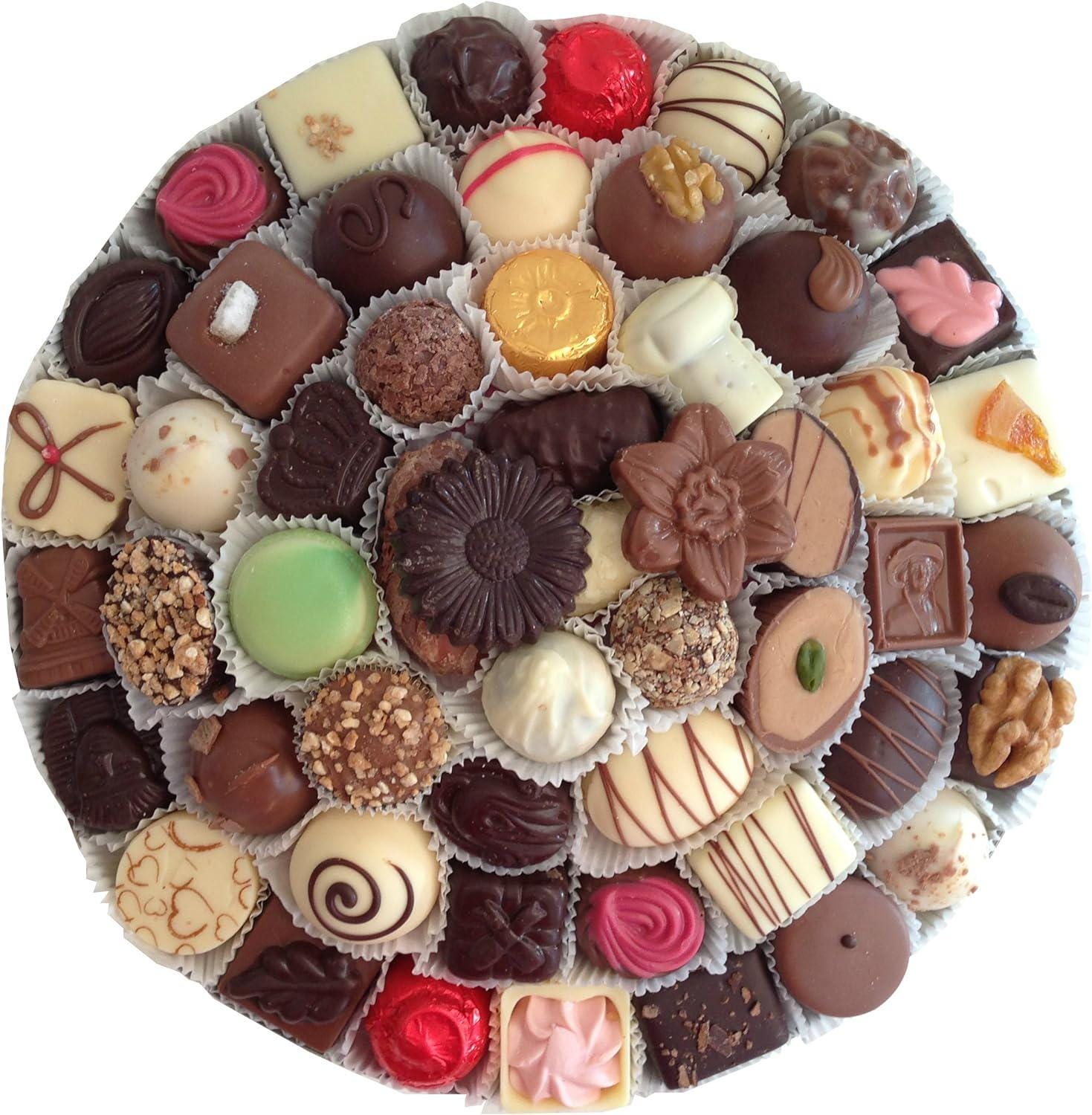 Christmas Belgian Chocolate Platter 10" Luxury Decorated 48-50 Assorted ...