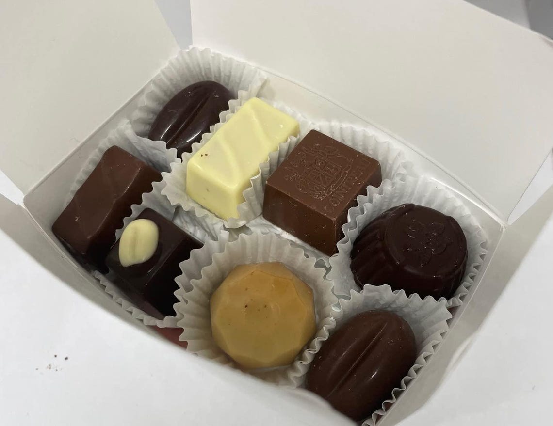 Diabetic Belgian Chocolates in White Gift Box 200g 16-17 Individual ...