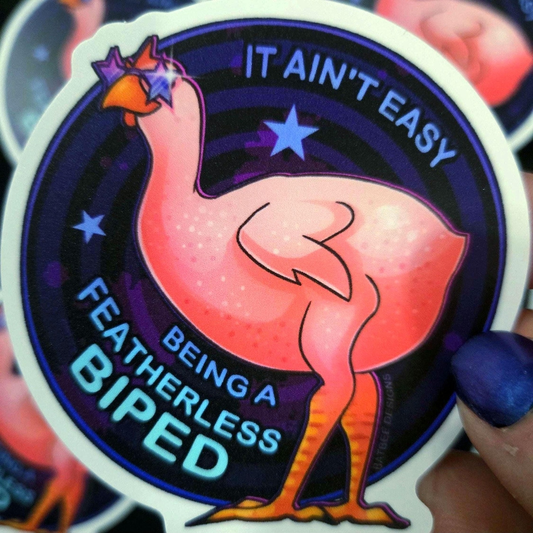 Matte Featherless Biped 3" Sticker | Funny Evolution Meme Vinyl Decal | Weird Humor | Alt ...