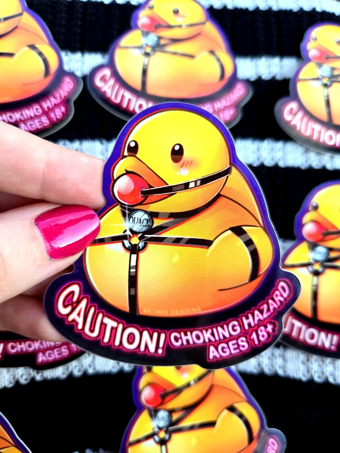 Glossy BDSM 3" Rubber Duck Sticker | Kinky Cute “choking Hazard” Vinyl ...