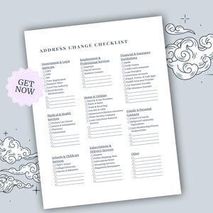 Address Change Checklist Update Planner Moving Organization Home Change ...