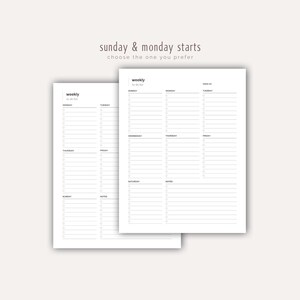 Weekly To-do List Printable Task Organizer Goal Tracker Productivity ...