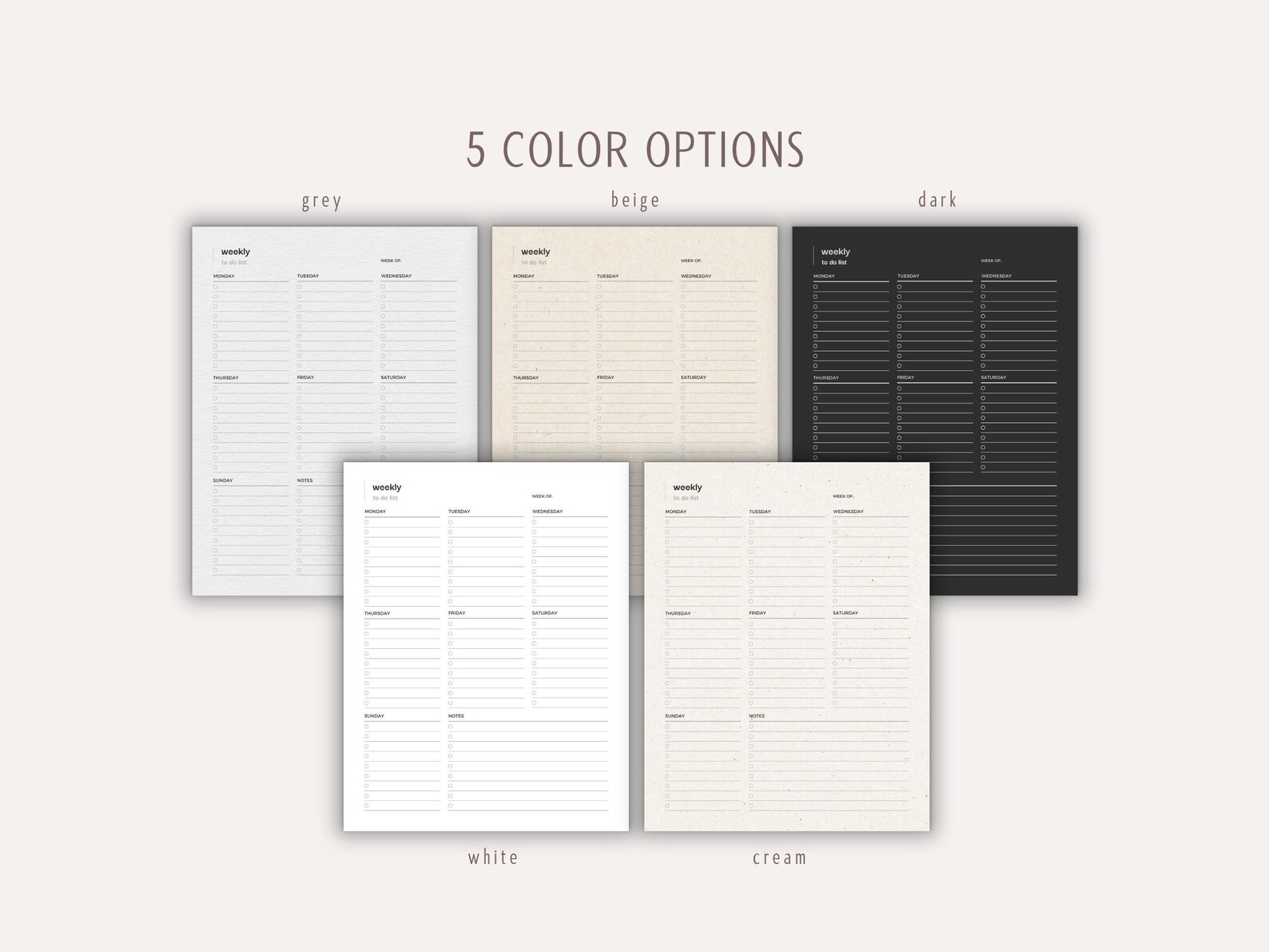 Weekly To-do List Printable Task Organizer Goal Tracker Productivity ...