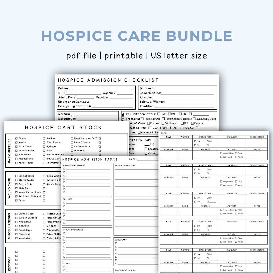 Hospice Care Bundle Essential Templates for Compassionate Care End of ...