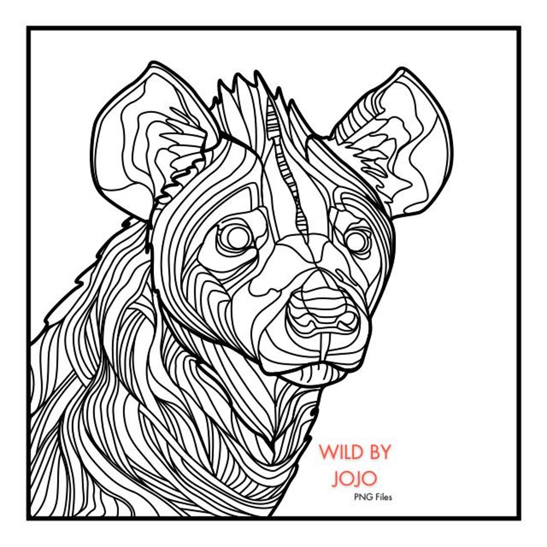 5 Pack - African Animal Art: Hyena, Zebra, Baboon, Giraffe and ...