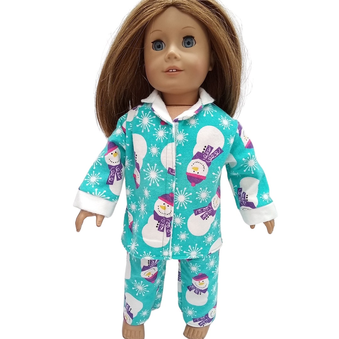 Aqua Snowman Pajama Pj's 18 Inch Doll Clothes Fits American Girl Dolls ...