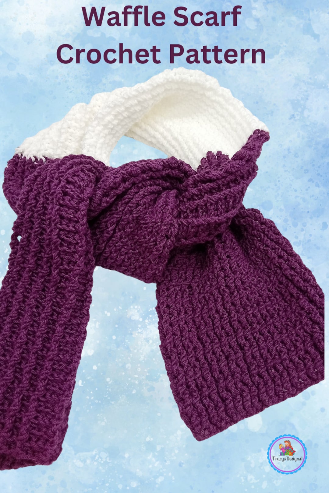 Easy Waffle Scarf Crochet Pattern PDF ~ Instant Download ~ Easy Crochet ...