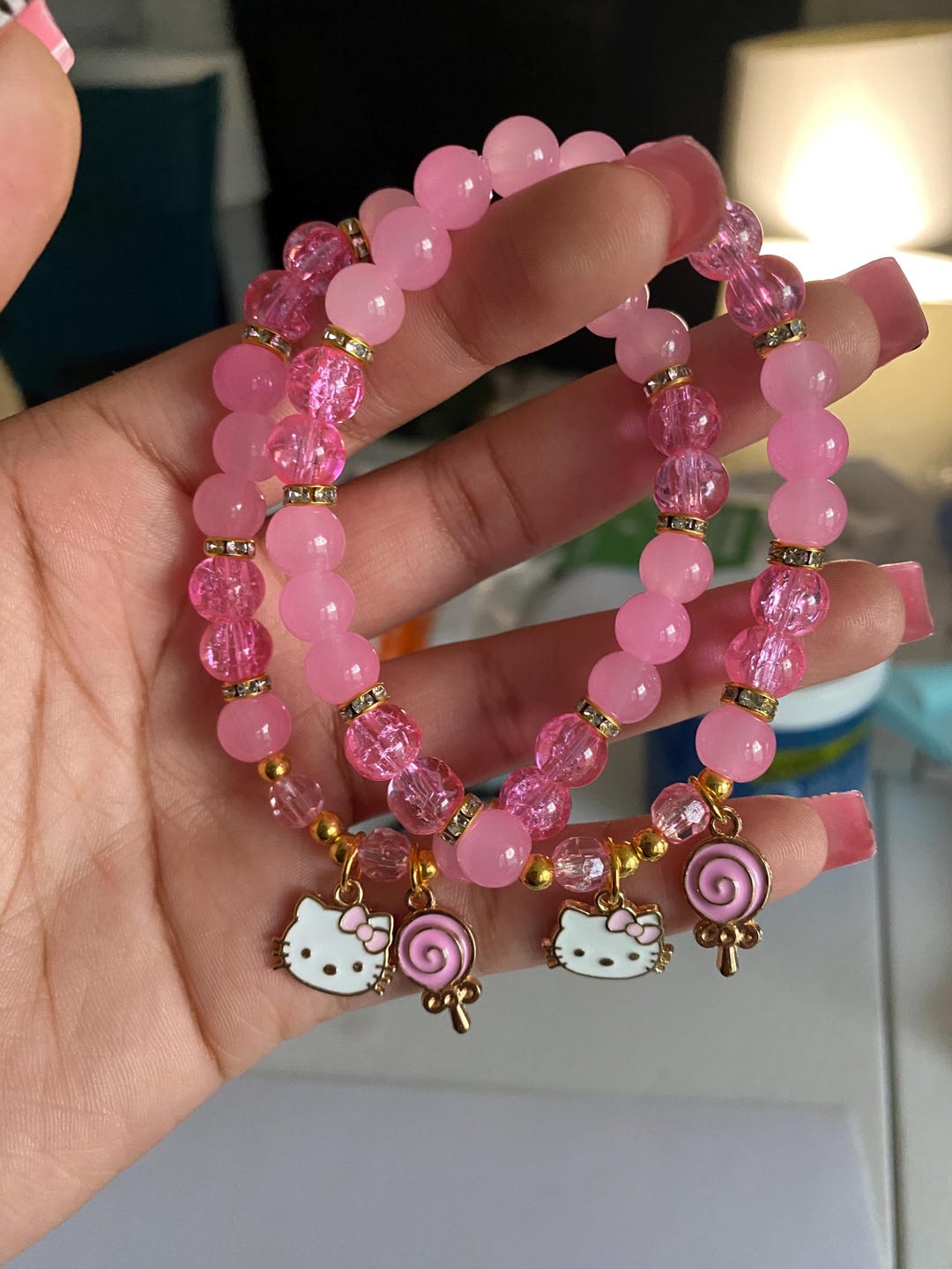 Hello Kitty Beaded Bracelets - Etsy
