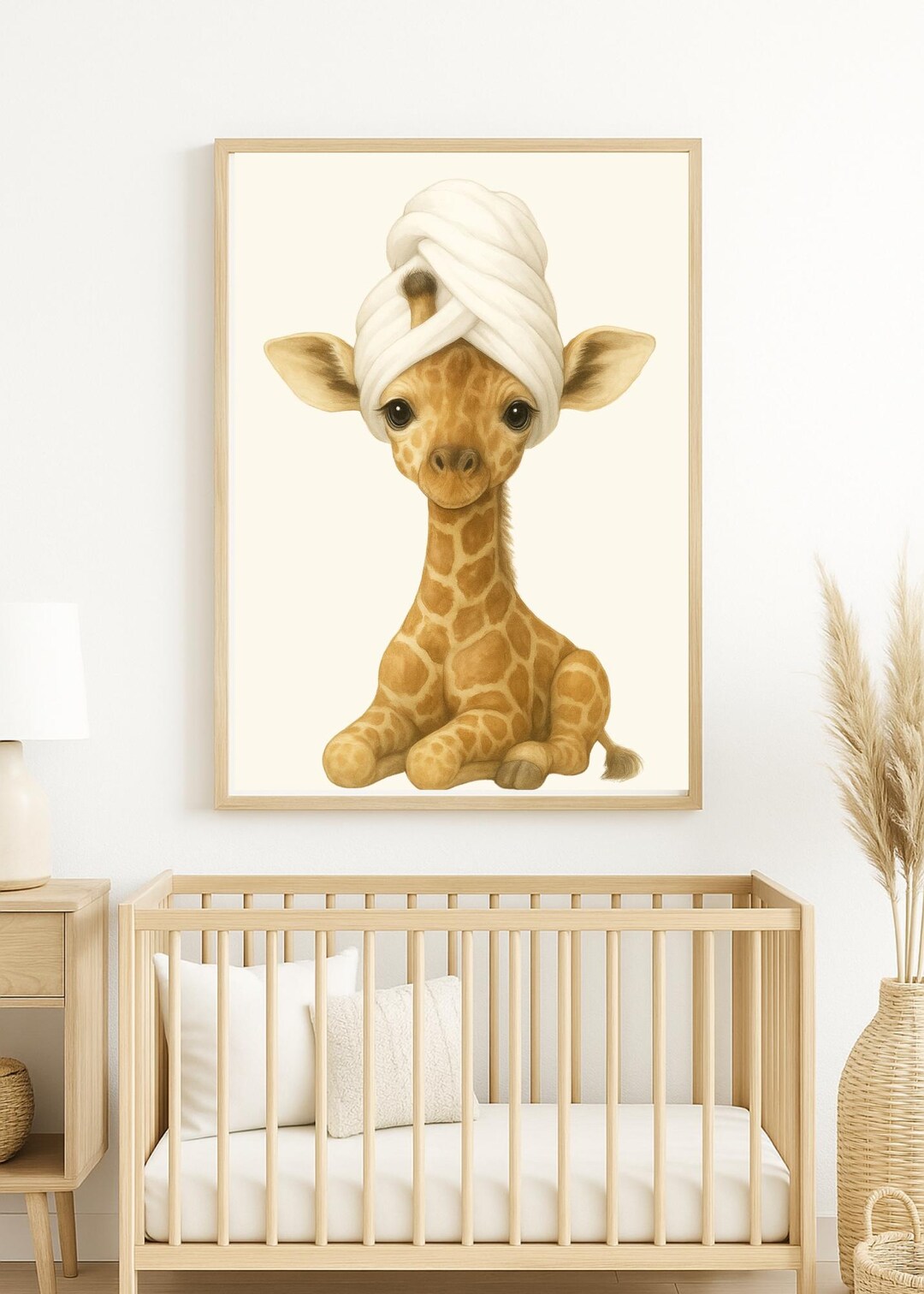 Giraffe Nursery Wall Art Printable – Baby Giraffe With Towel Turban ...