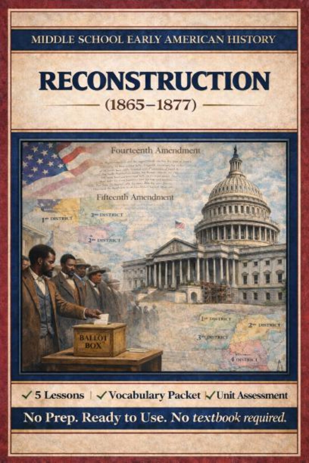 No Prep. Ready to Print. MS US History. Reconstruction Era Unit. 5 ...