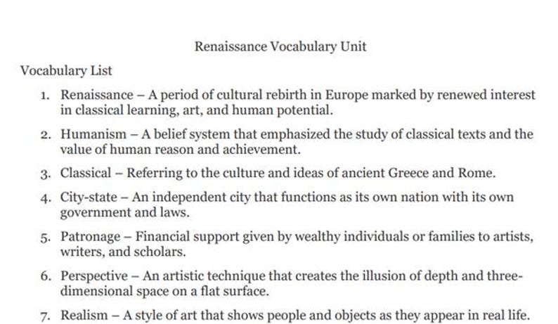 No Prep. Ready to Use. No Textbook Needed. HS Renaissance Unit.6 ...