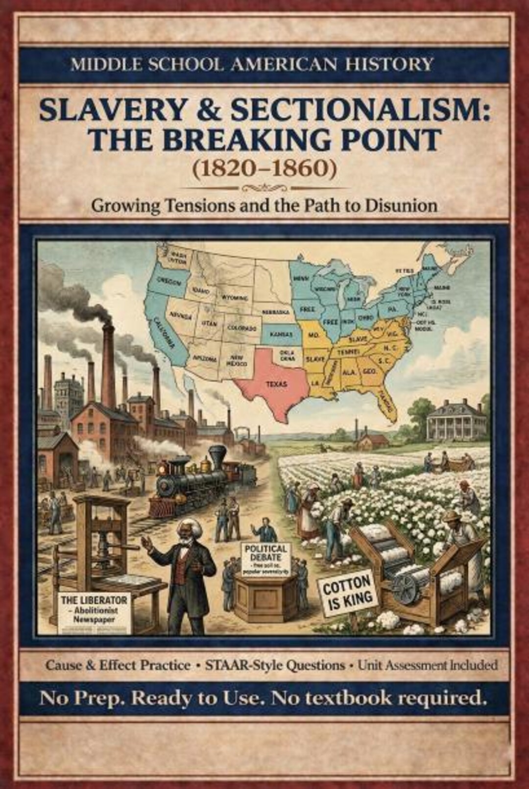 No Prep. Print and Go. Slavery and Sectionalism. Causes of Civil War ...