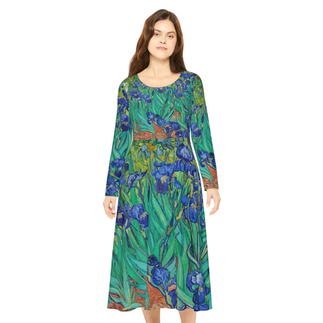 Dress, Vincent Van Gogh Flowers, Women's Dance Costume, Long Sleeve ...