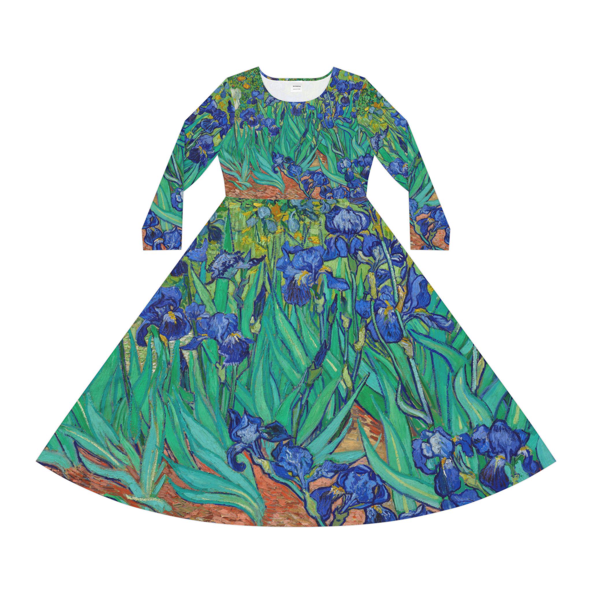 Dress, Vincent Van Gogh Flowers, Women's Dance Costume, Long Sleeve ...