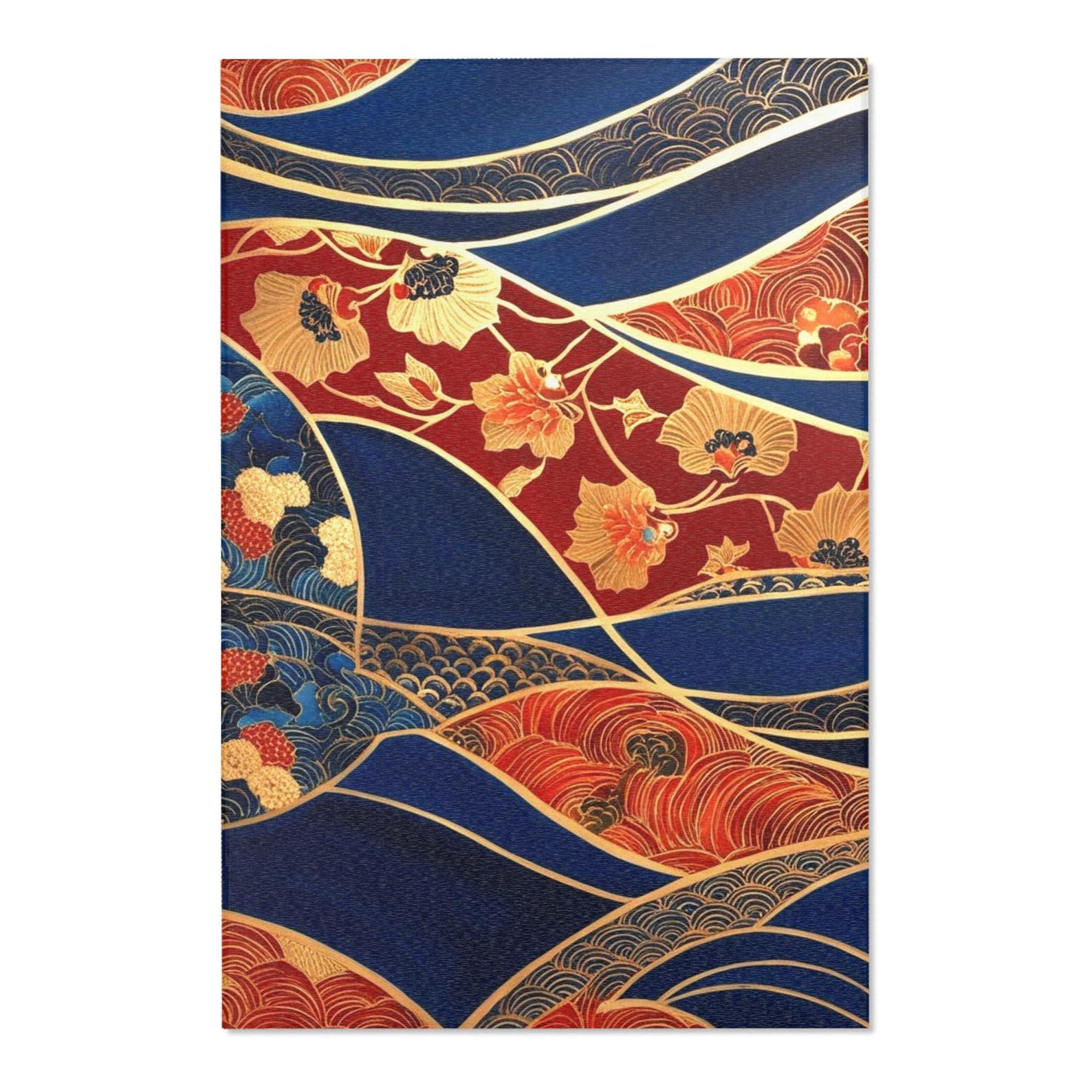 Japanese Traditional Ai-generated Pattern Area Rug, Oriental Home Decor ...
