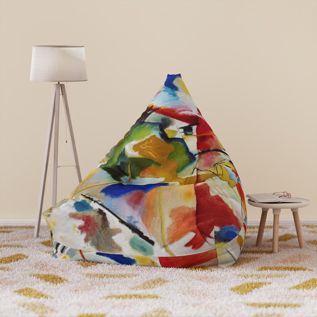 Bean Bag Chair Cover, Wassily Kandinsky's Painting With Green Center ...