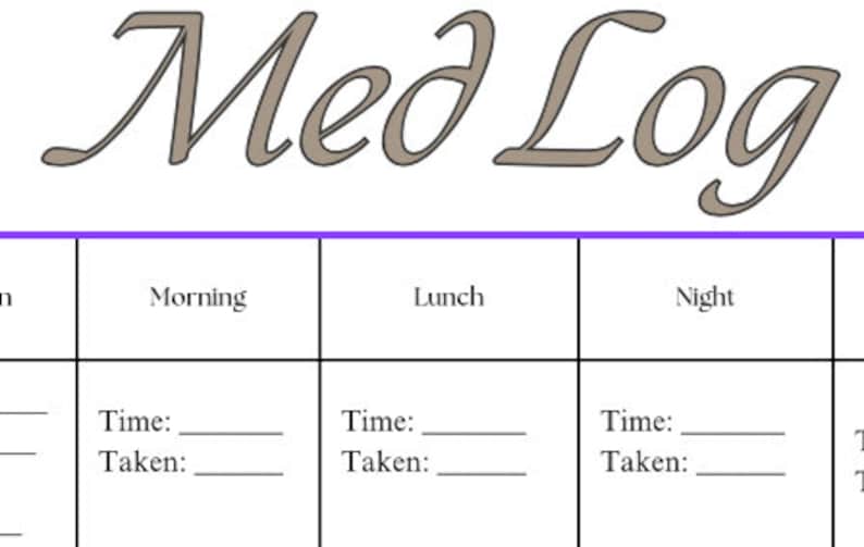 Simple Medication Log - Etsy