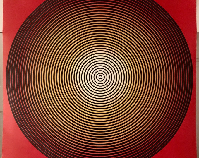 Concentric Circles, Vintage Op Art Psychedelic Poster, Personality ...